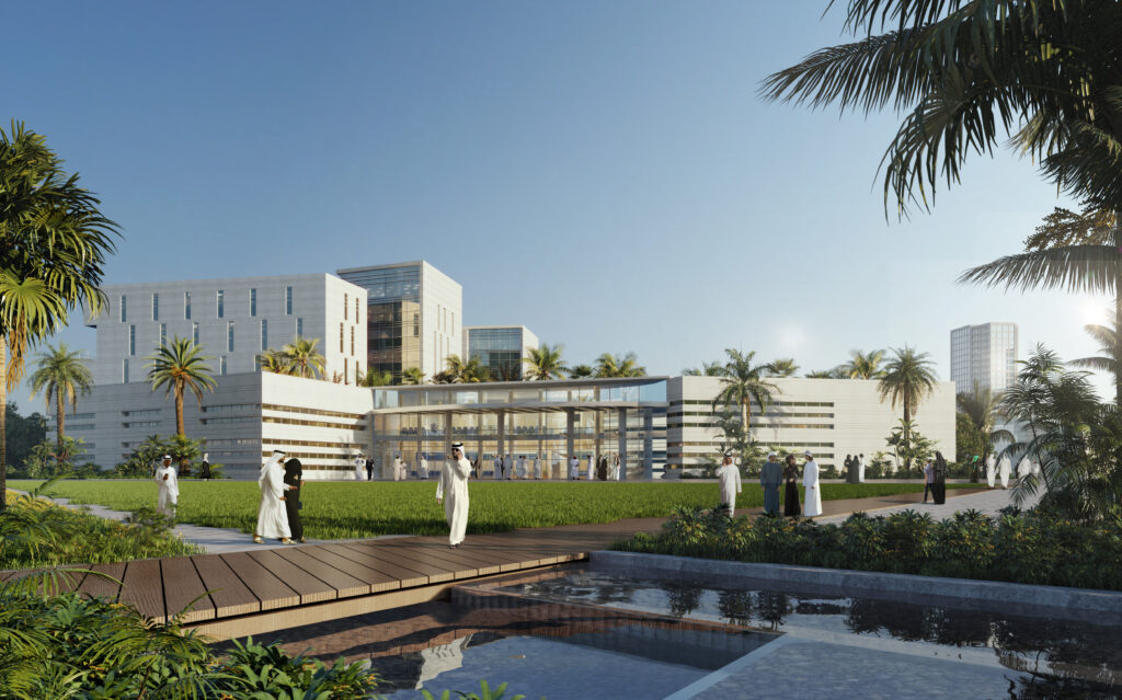 تصميم معماري مستشفى الجامعي ومركز السرطان بمرافق متكاملة