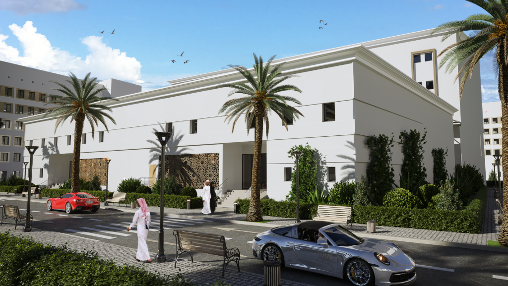 مباني العيادة الطبية ودار الضيافة – تصميم عصري ومرافق متكاملة